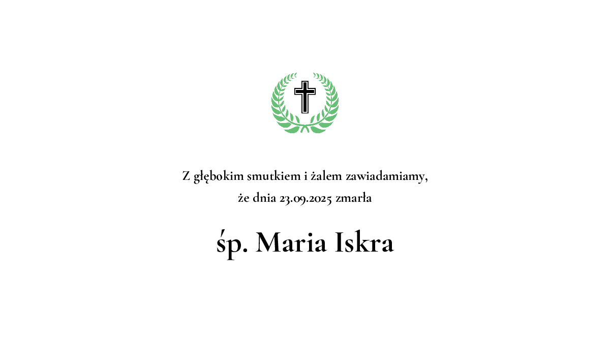 Nekrolog Maria Iskra - Mudryk